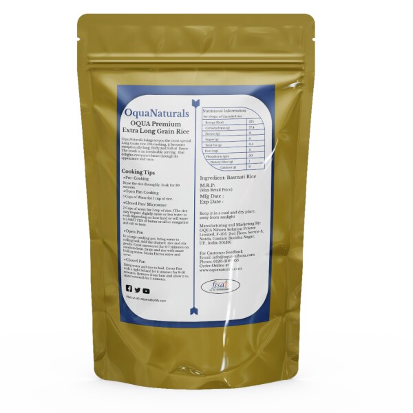 OQUA NATURALS Premium Long Grain Special Basmati Rice (Full Grain ...