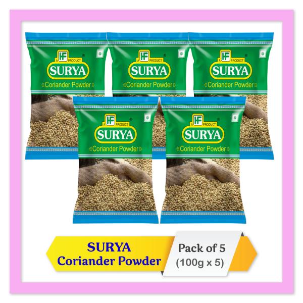 Surya Coriander (Dhaniya) Powder 100g (Pack of 5; 100g Each) (Total ...