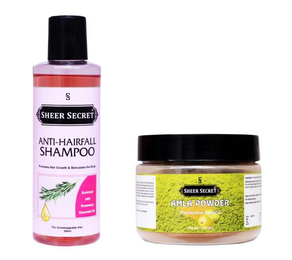 SHEER SECRET Amla Powder 200g and Anti Hair Fall Shampoo 200ml - JioMart