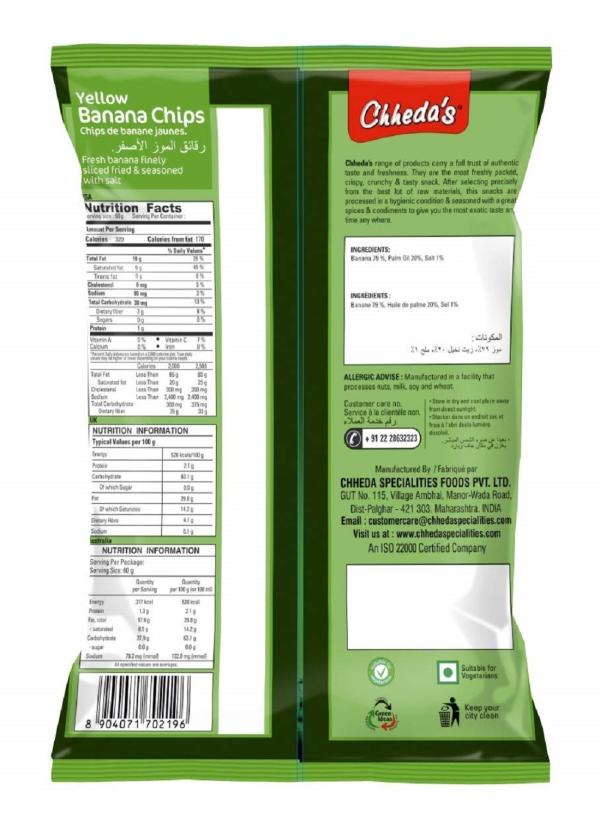 Chheda's - Yellow Banana Chips (300 Gm) and Mix Farshan (350 Gm ...