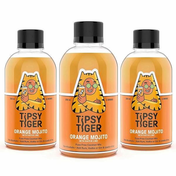 Tipsy Tiger Fuss Free Cocktail Mixture Orange Kaffir Lime Mojito (Pack ...
