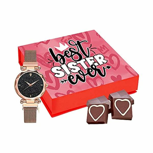 Chocoloony Chocolate Box and Wrist Watch Milk Flavour for Birthday Gift ...