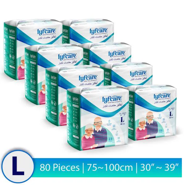 lyfcare Adult Pull -Up Pants Diapers ,Large-80 Pieces (Pack Of 8, Each ...