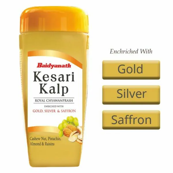 Baidyanath (Jhansi) Kesari Kalp Royal Chyawanprash Enriched with Gold, Silver & Saffron 1kg ...