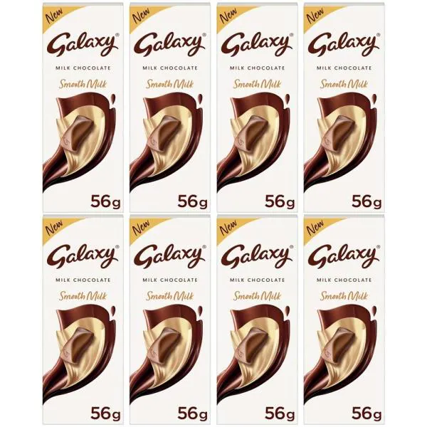 Galaxy Smooth Milk Chocolate Bar - 56gm (Pack of 8) - JioMart