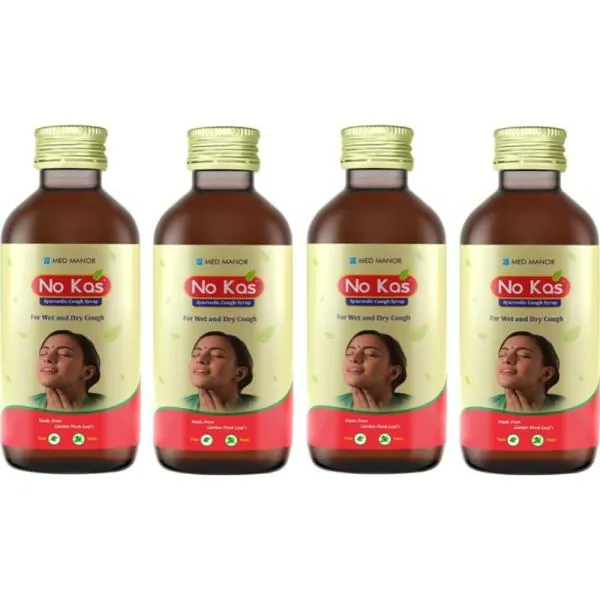 MEDMANOR NO KAS Ayurvedic Cough Syrup Relieves All Wet and Dry Coughs - Pack of 4 - JioMart