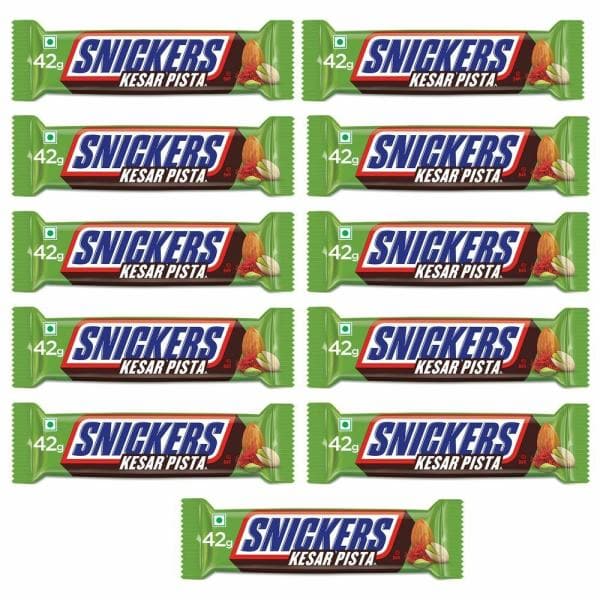 Snickers Kesar Pista Chocolate Bar - 42g (Pack of 11) - JioMart