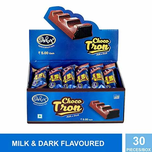 Oshon Milk And Dark Chocolate Bars Choco Tron Multi-Flavoured Milk 30 Pcs Per Box - JioMart