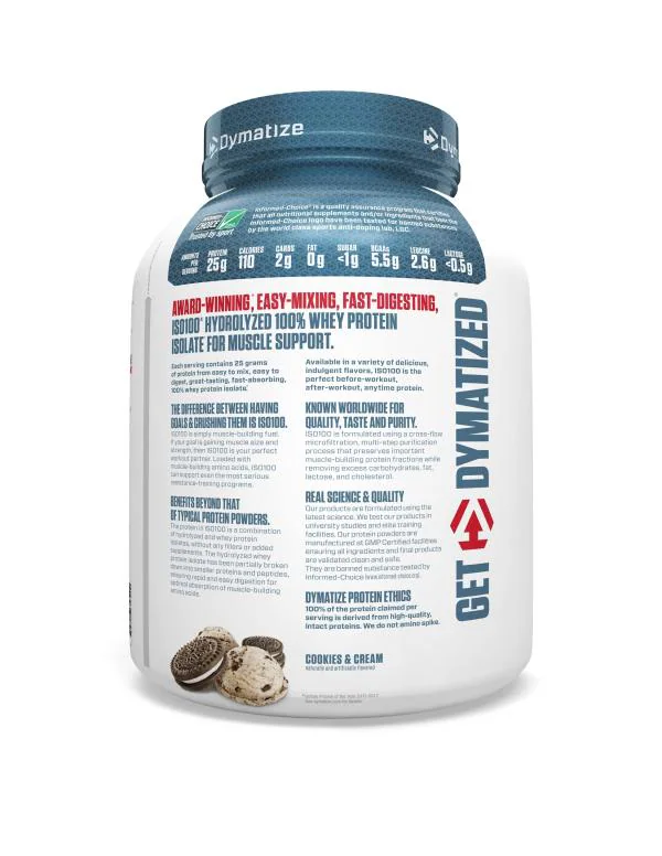 Dymatize Iso-100 Protein, 5 lb Cookies & Cream - JioMart