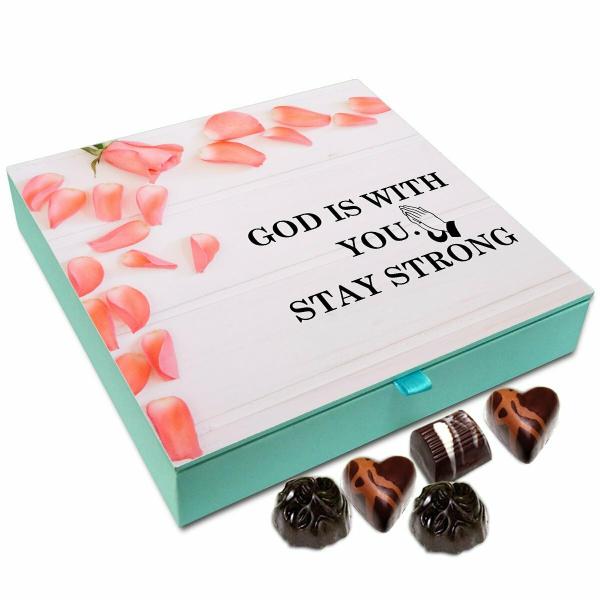 Chocholik God is with You Stay Strong Chocolate Box, 9 Piece, 108 G ...