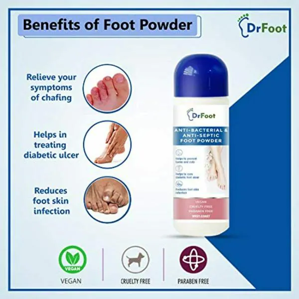 Dr Foot Antibacterial And Antiseptic Foot Powder With Povidone Iodine ...