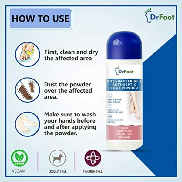 Dr Foot Antibacterial And Antiseptic Foot Powder With Povidone Iodine ...
