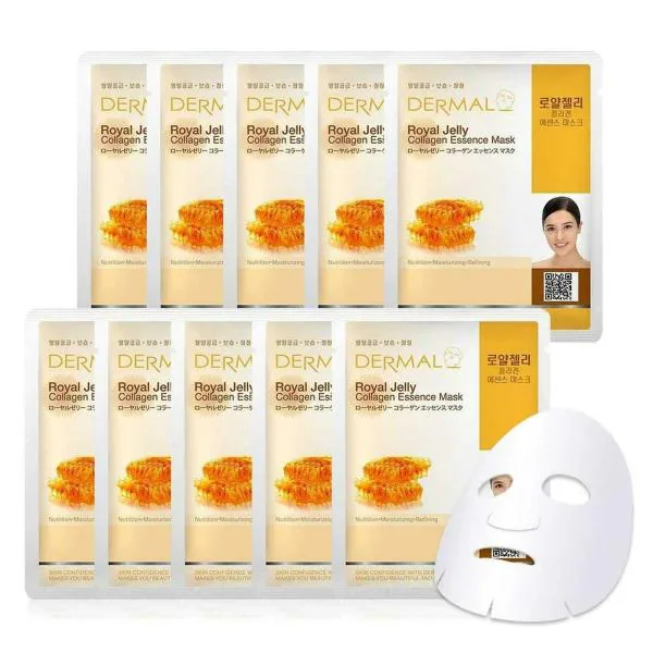 Dermal Collagen Essence No.2 Royal Jelly Full Face Facial Mask Sheet ...