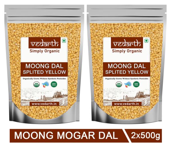 Vedarth Organic Moong Dal (Split) (1000 g) - JioMart