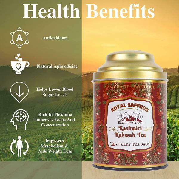 San-Cha Kashmiri Kahwah Green Tea (25 Pyramid Tea bags) - JioMart