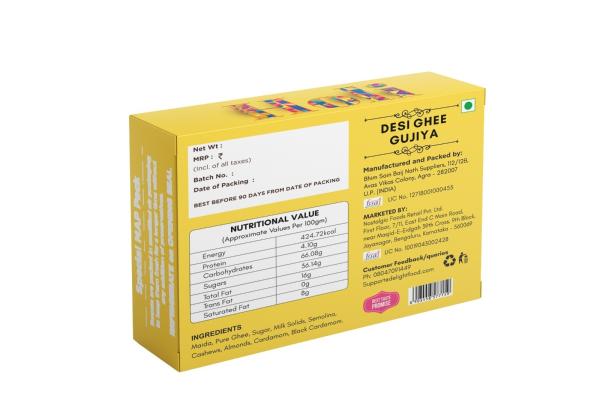 Delight Foods Desi Ghee Gujiya-Holi Gift Box , Indian Sweets, Mithai , Gunjiya, Gujia ...