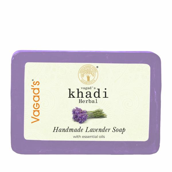 Vagad's Khadi Lavender Soap 125gm | Relieves Stress | Soothing Fragrance | Free from Parabens ...