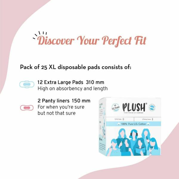 Plush Ultra-Thin Sanitary Pads - 12 Pcs - XL with Panty Liners - JioMart