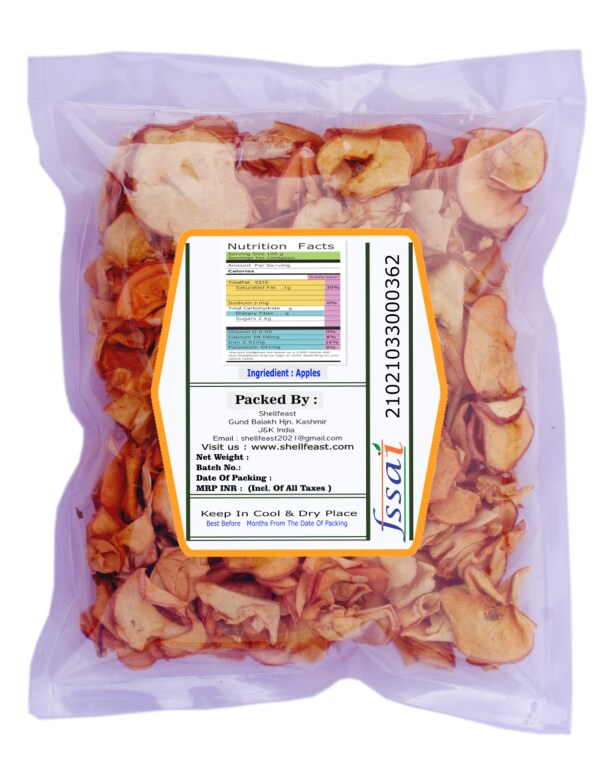 Shellfeast Dry Apples , Sun Dried Apple Chips 250 g, Pure Natural No ...