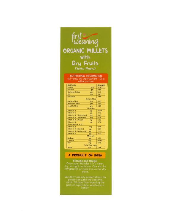 First Weaning Multi Millets (Sathu Maavu) , enriched with dry fruits ...