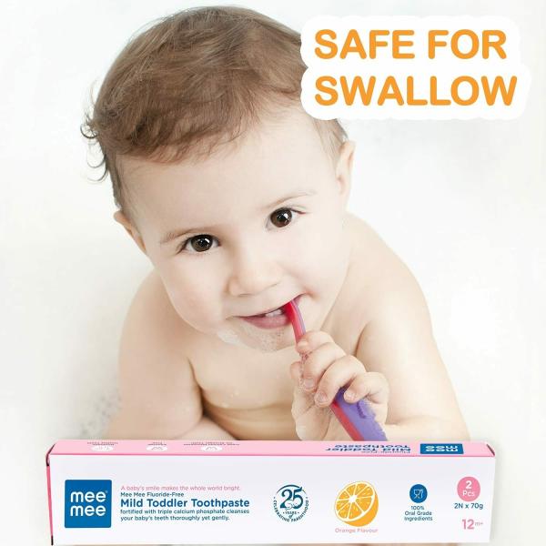 Mee Mee Fluoride-Free Orange Flavor Toothpaste 70g (Pack of 2) - JioMart