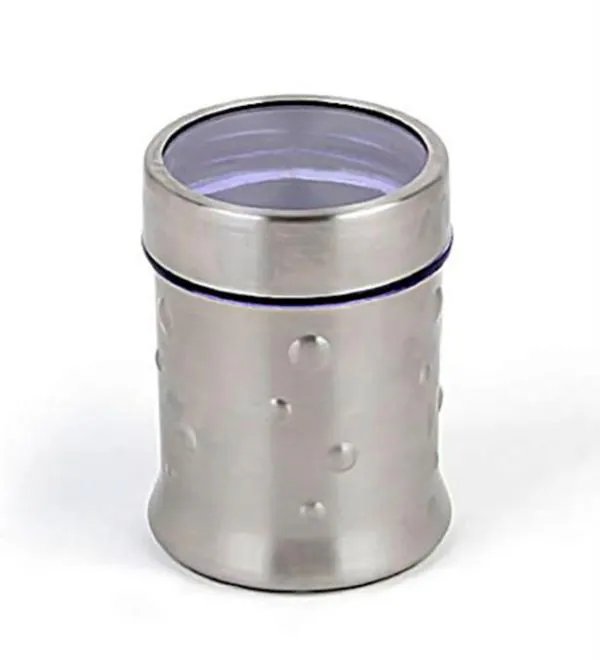 JVL Silver Stainless Steel Spiral Canister Container Jar With See ...