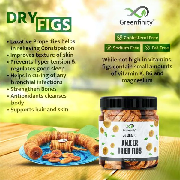 GreenFinity Premium Afghani Anjeer - 250g | Dried Figs | Natural, Rich ...