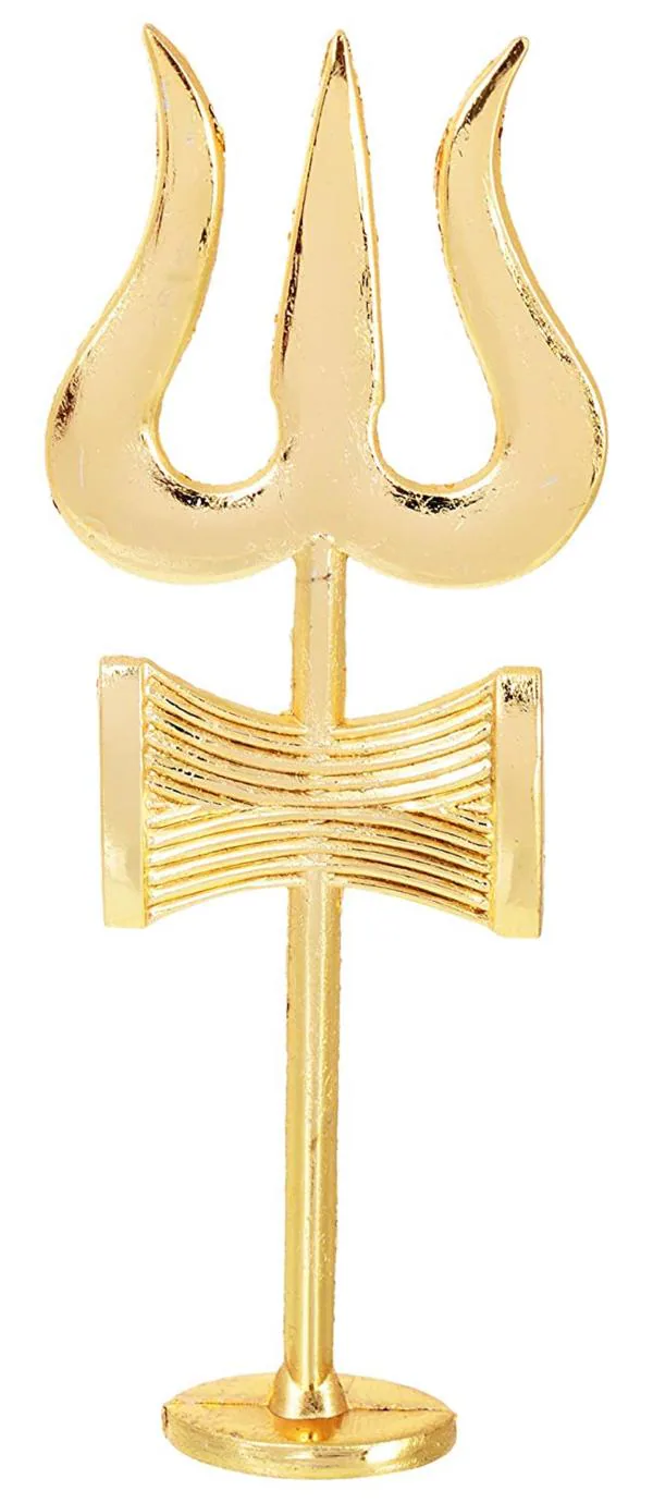 Kesar Zems Golden Metal Trishakti Trishul with Damru - JioMart