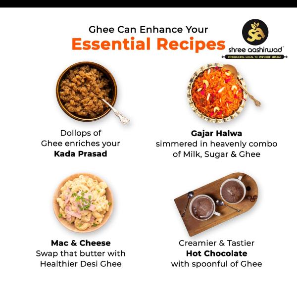 SHREE AASHIRWAD 100% Pure Desi Cow A2 Ghee -1 Liter| Bilona Method ...
