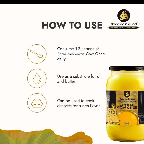 SHREE AASHIRWAD 100% Pure Desi Cow A2 Ghee -1 Liter| Bilona Method ...