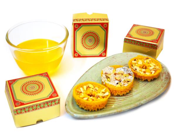 Jaiccha Ghasitaram Gifts Holi Sweets-Mini Ghevar (Pack of 6)-130 gms ...