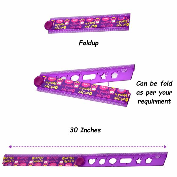 Scoobies Squad Fold Up Ruler (Purple) | With Geometry Stencil | Cute ...