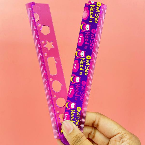 Scoobies Squad Fold Up Ruler (Purple) | With Geometry Stencil | Cute ...