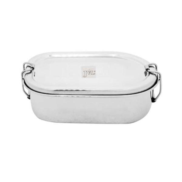 JVL Silver Stainless Steel Medium Capsule Shape Single Layer Tiffin Box ...