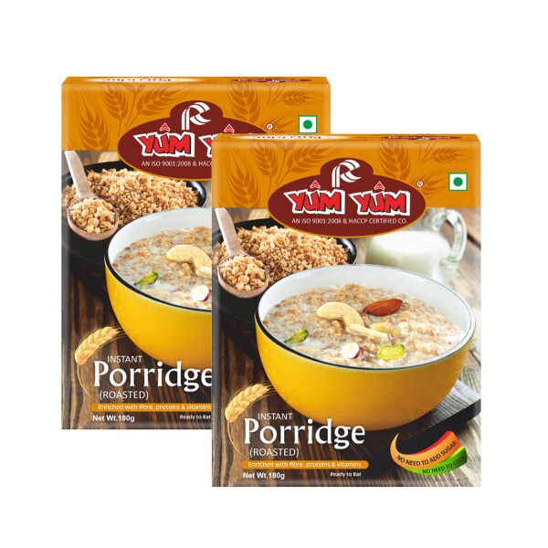 YUM YUM High Fiber Breakfast Cereals Honey Instant Roasted Porridge 360 ...