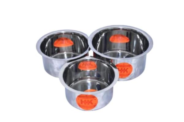 Super HK Stainless Steel Tapeli with LID Set 10L, 12L and 14 litress ...