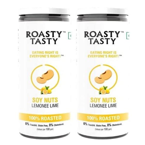 Roasty Tasty Roasted SOYA Nuts Lemonee Lime Flavour Pack of 2 (150gm ...