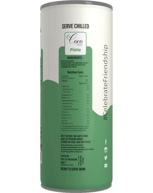 COCO HIGH Pistachio Flavour Milk , 200 Ml x 12 Cans , Flavoured Milk Drink , High Protein ...