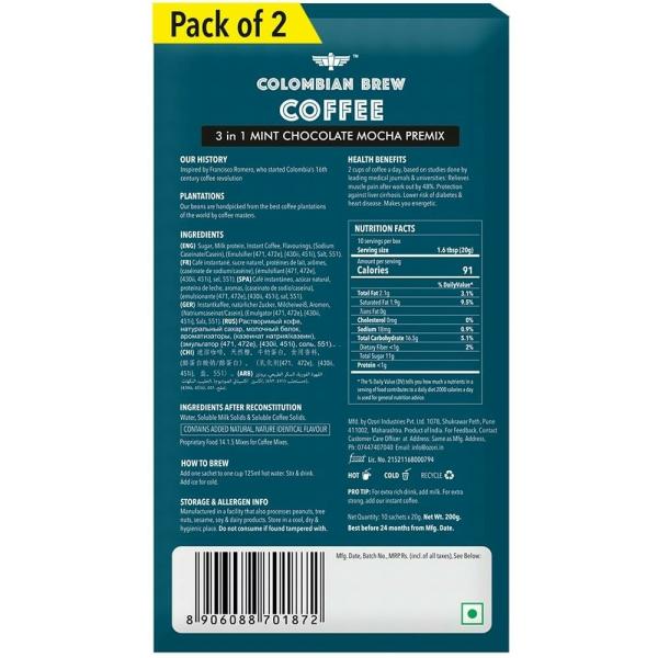 Colombian Brew Mint Chocolate Mocha Café Latte, Instant Coffee Powder ...