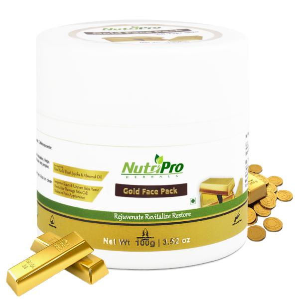 NutriPro Gold Face Pack For All Skin Types, 100gm| Helps Brighten ...
