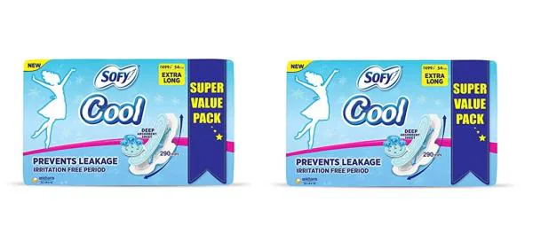 Sofy Cool Sanitary Napkin XL (54 + 54 Pads) (Pack of 2) Sofy cool combo ...