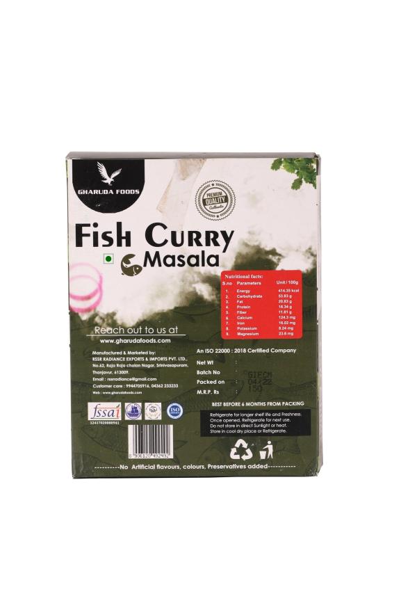 GHARUDA FOODS Indian Style Spicy Fish Curry Masala 200 Grams with No ...