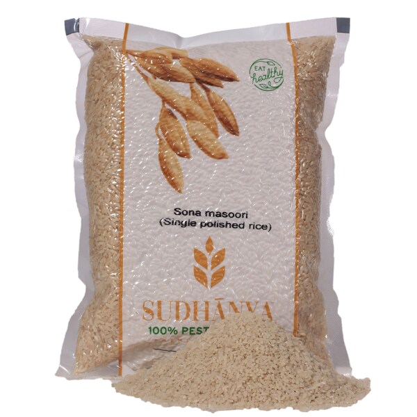 Organic Sudhanya Sona Masoori Single Polished Rice 5kg - JioMart