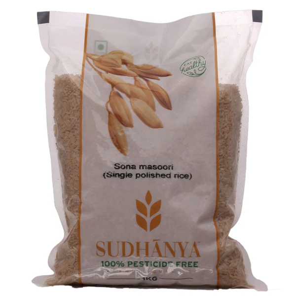 Organic Sudhanya Sona Masoori Single Polished Rice 5kg - JioMart