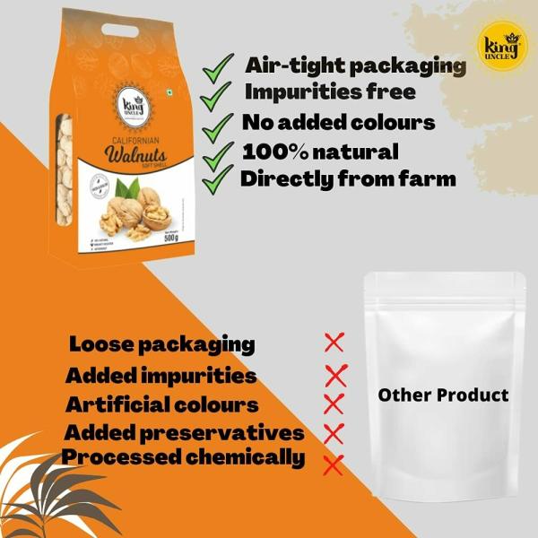 KING UNCLE| Californian Walnuts in Shell| - 500 G| Sabut Akhrot| AKHROT| DRY FRUITS| Walnut ...