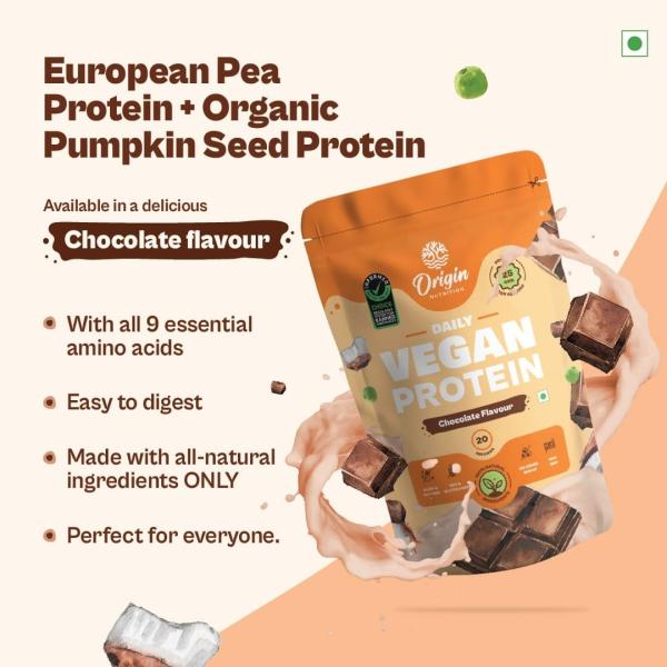 Origin Nutrition 100% Natural Vegan Protein Powder 770g, Chocolate ...