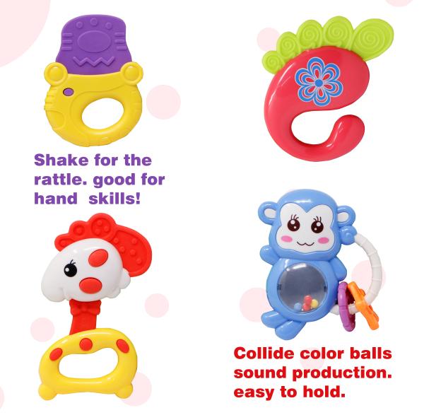 Zest 4 Toyz 11 Pieces Baby Rattle Teethers Set, Rattle Shaker, Colorful ...