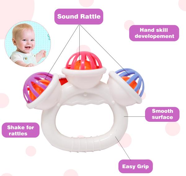 Zest 4 Toyz 11 Pieces Baby Rattle Teethers Set, Rattle Shaker, Colorful ...