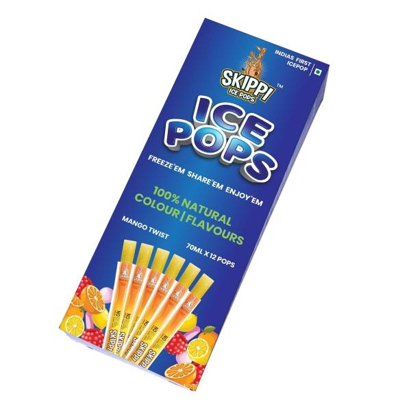 Skippi Icepops 100% Natural Ice Popsicles- MANGO FLAVOR (12 x 70 ml ...