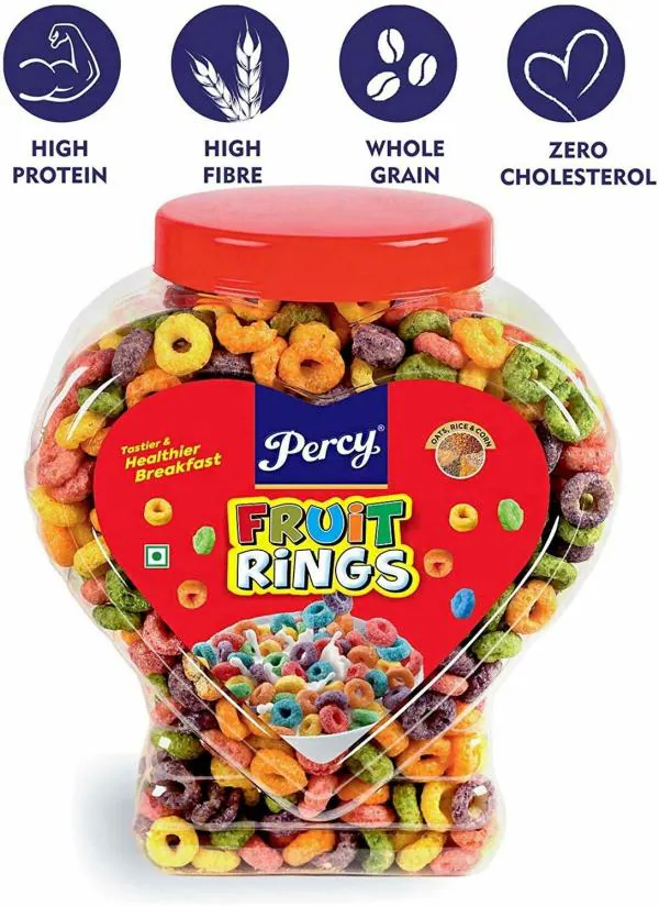 Percy Breakfast Cereal, Fruit Rings, Multigrain,00 [ High Fibre and ...
